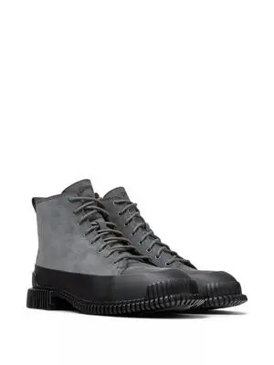 Camper Pix Lace-up Combat Boots - Grey