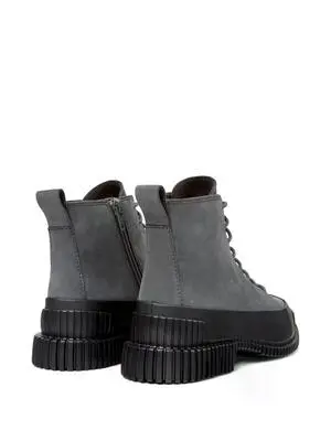Camper Pix Lace-up Combat Boots - Grey