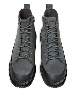 Camper Pix Lace-up Combat Boots - Grey