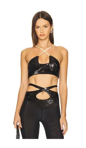 SKETCH-Y Rama Crop Top - Black