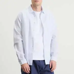 Folk Relaxed Fit Shirt - Blue Microstripe