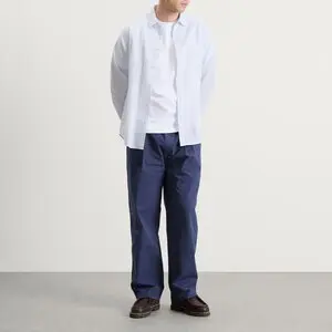 Folk Relaxed Fit Shirt - Blue Microstripe