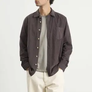 Folk Direction Babycord Shirt - Black Grape
