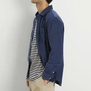 Folk Direction Babycord Shirt - Washed Ink
