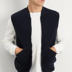Universal Works Wool Fleece Zip Waistcoat - Navy