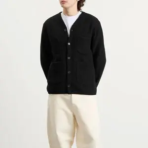 Universal Works Wool Fleece Cardigan - Black
