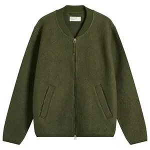 Universal Works Wool Fleece Zip Bomber Jacket - Olive