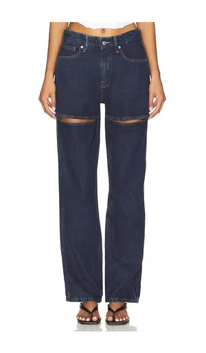 Good American Relaxed Straight Leg Jeans - Blue