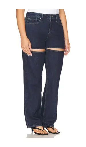 Good American Relaxed Straight Leg Jeans - Blue