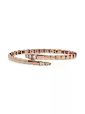BVLGARI 18k Rose Gold Serpenti Viper Diamond Bracelet - Pink
