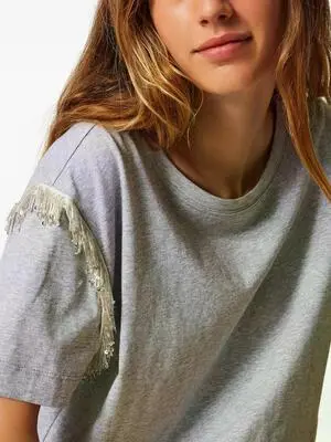 TWINSET Beaded-fringe Cotton T-shirt