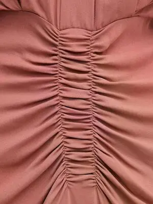 SANDRO FERRONE V-neck Gathered Midi Dress - Pink