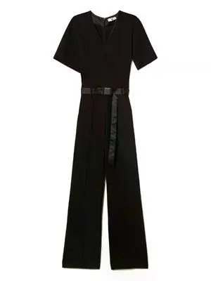 TWINSET Buckle-fastening V-neck Jumpsuit - Black