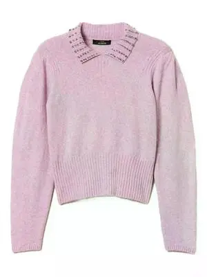 TWINSET Embellished Polo-collar Sweater - Pink
