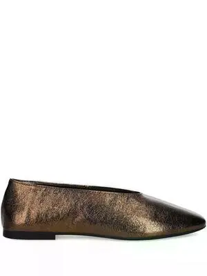 Jeffrey Campbell Fathom Metallic Leather Ballet Flats - Brown