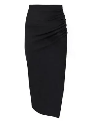 Carolina Herrera Asymmetric Gathered Midi Skirt
