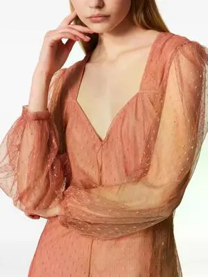 TWINSET Tulle Puff-sleeve Mini Dress
