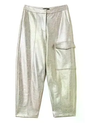 TWINSET Cracked-effect Utility-pocket Trousers - Grey