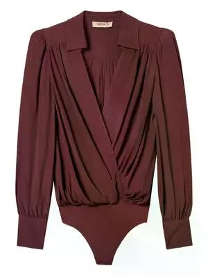 TWINSET Wrap-effect Puff-sleeve Bodysuit