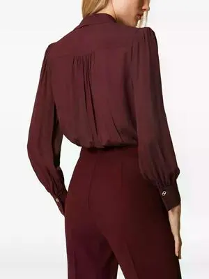 TWINSET Wrap-effect Puff-sleeve Bodysuit