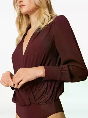 TWINSET Wrap-effect Puff-sleeve Bodysuit
