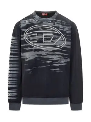 DIESEL® Crew Neck Sweatshirt With Logo - Blue