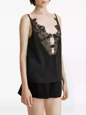 2310 STUDIO Lace-paneled Top - Black