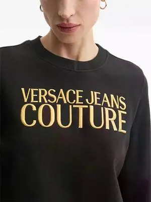 Versace Logo Embroidered Crew Neck Sweatshirt