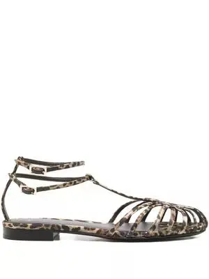 ALEVI MILANO Leopard-print Caged Sandals