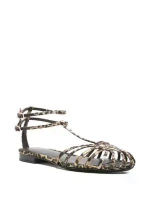 ALEVI MILANO Leopard-print Caged Sandals