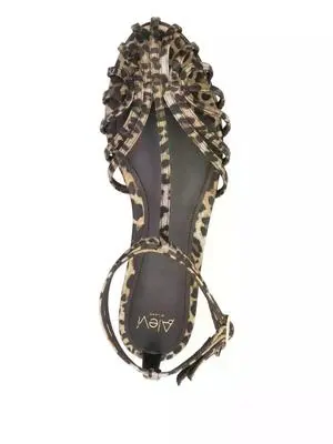 ALEVI MILANO Leopard-print Caged Sandals
