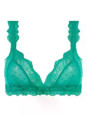 Love Stories Lace Ruffled Bralette - Green