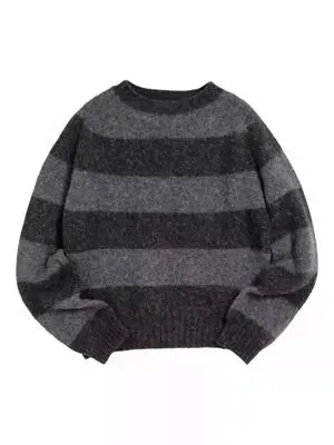 You Must Create Striped Sweater - Grey