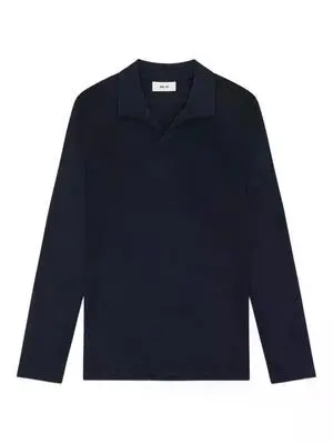 Nn07 Long-sleeve Polo-collar T-shirt Blue