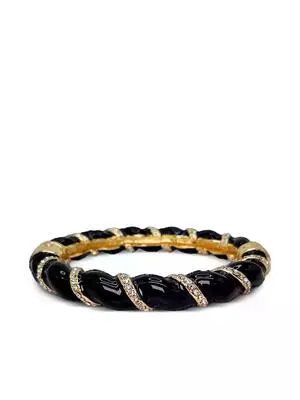 KENNETH JAY LANE Twisted Rhinestone-embellished Bangle