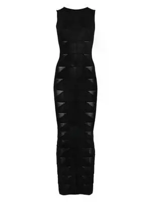 Rick Owens Geometric Knit Sleeveless Maxi Dress - Black