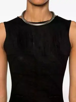 Rick Owens Geometric Knit Sleeveless Maxi Dress - Black