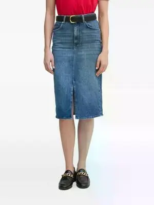 JOOP! High-waisted Denim Midi Skirt With Slit