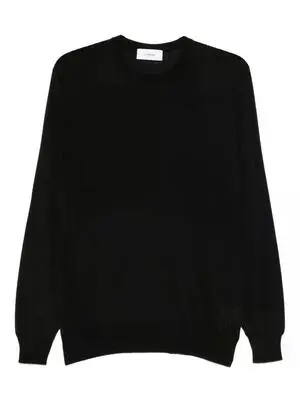LARDINI Crew-neck Long-sleeve Sweater - Black