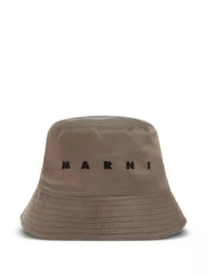 Marni Logo-embroidered Bucket Hat - Brown