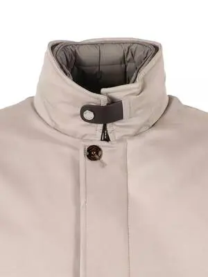 MOORER Buttoned Single-breasted Padded Jacket - Neutrals