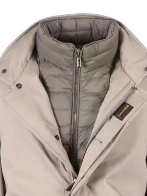 MOORER Buttoned Single-breasted Padded Jacket - Neutrals