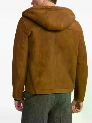 YVES SALOMON Hooded Suede Shearling Jacket