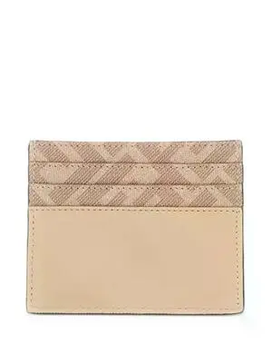 Fendi Squared Logo-plaque Leather Cardholder - Neutrals