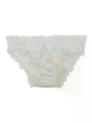 Love Stories Lace-trimmed Embroidered Briefs - White