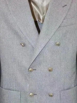 Eleventy Peak-lapel Double-breasted Jacket - Grey