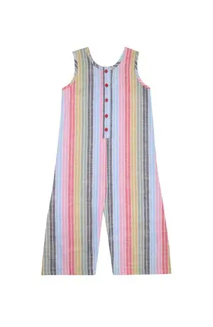 LILLY + SID Organic Cotton Rainbow Stripe Sleeveless Jumpsuit