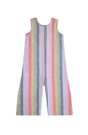 LILLY + SID Organic Cotton Rainbow Stripe Sleeveless Jumpsuit