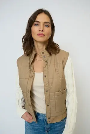 Central Park West Brady Quilted Mixed Media Jacket