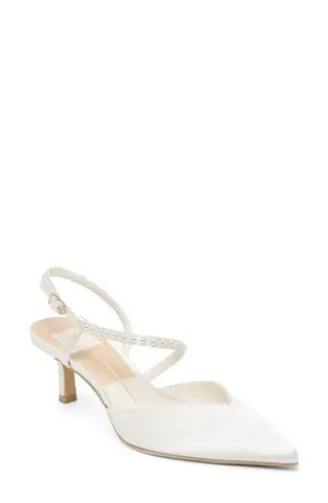Pearl Satin Slingback Pumps